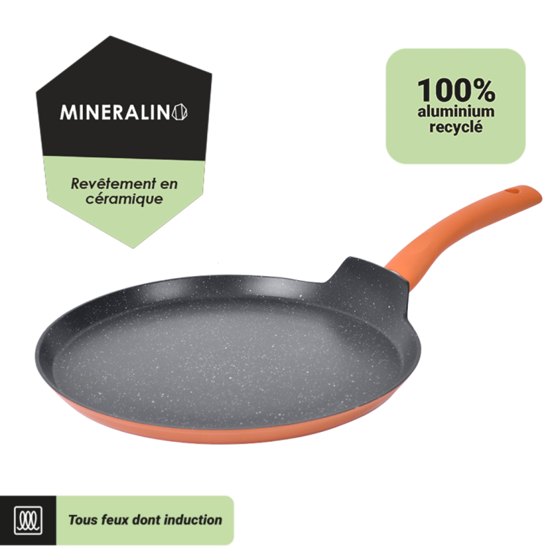 Poêle à crêpes - Crêpière 30 cm Antiadhésive en céramique - Durandal