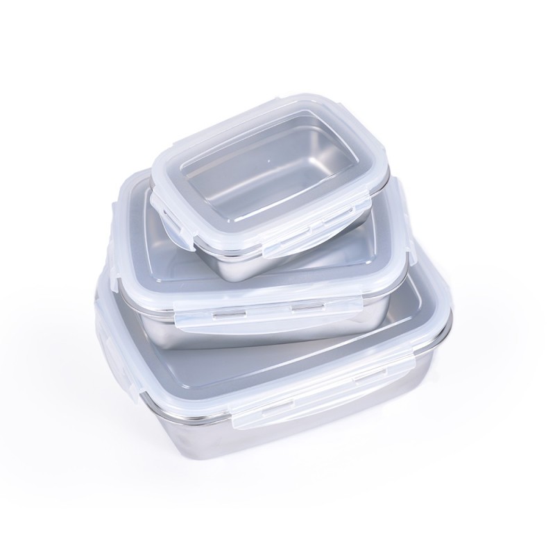 Boîtes de Conservation Alimentaire Rectangulaires Box Inox Lunch Inox ...